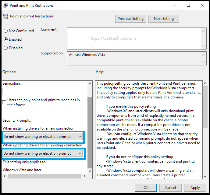 The Credentials Supplied Are Not Sufficient To Access This Printer