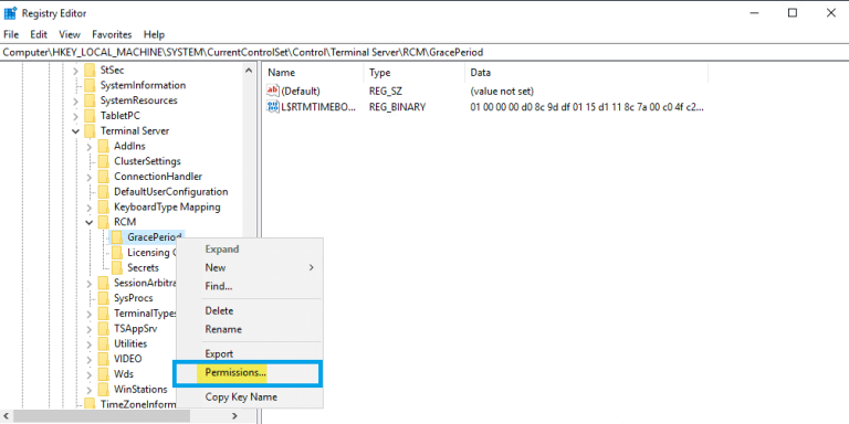 Reset 120 day RDS Grace period using Registry on Windows Server - SAS ...