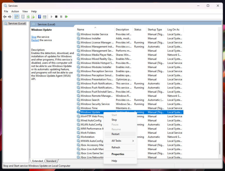 How to restart the Windows Update Service in Windows 10/11 - SAS Techvision
